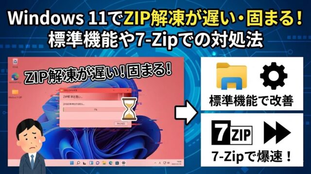 Windows 11でZIP解凍が遅い・固まる！標準機能や7-Zipでの対処法